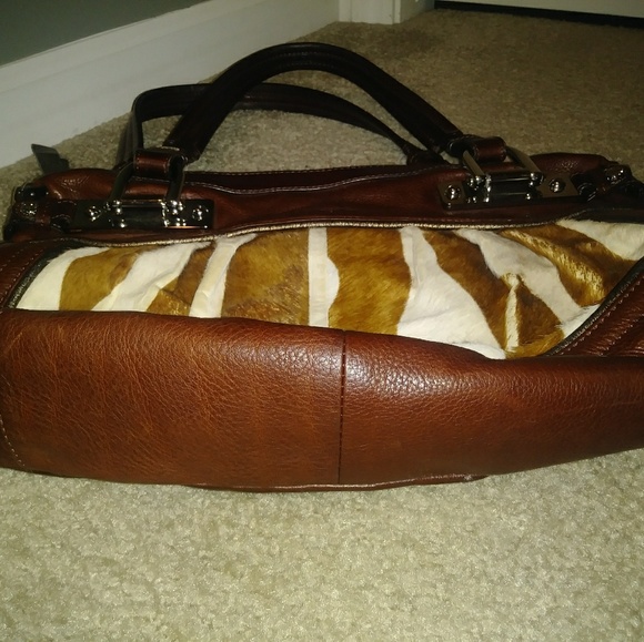 b. makowsky | Bags | B Makowsky Canterbury Brandyzebra Print Satchel ...